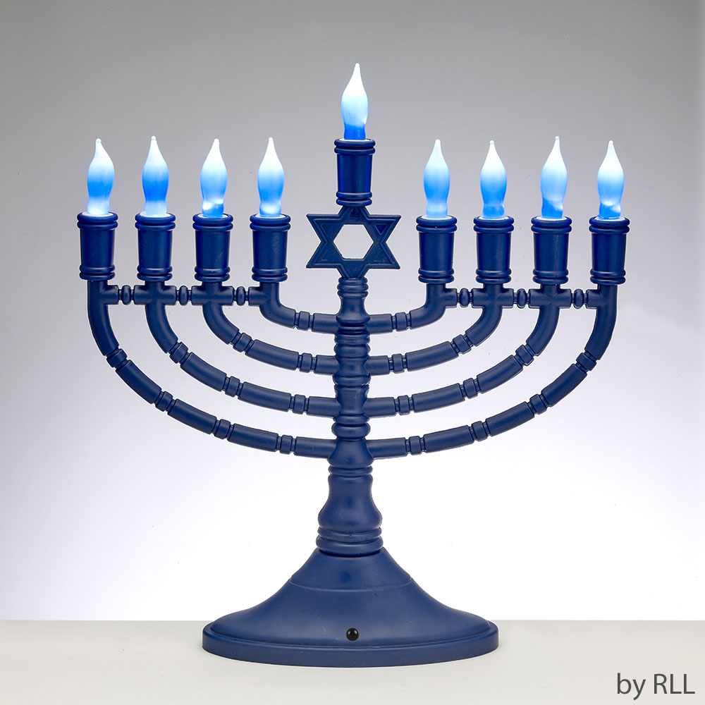 LED Premium Blue Electric Menorah – D&D Judaica